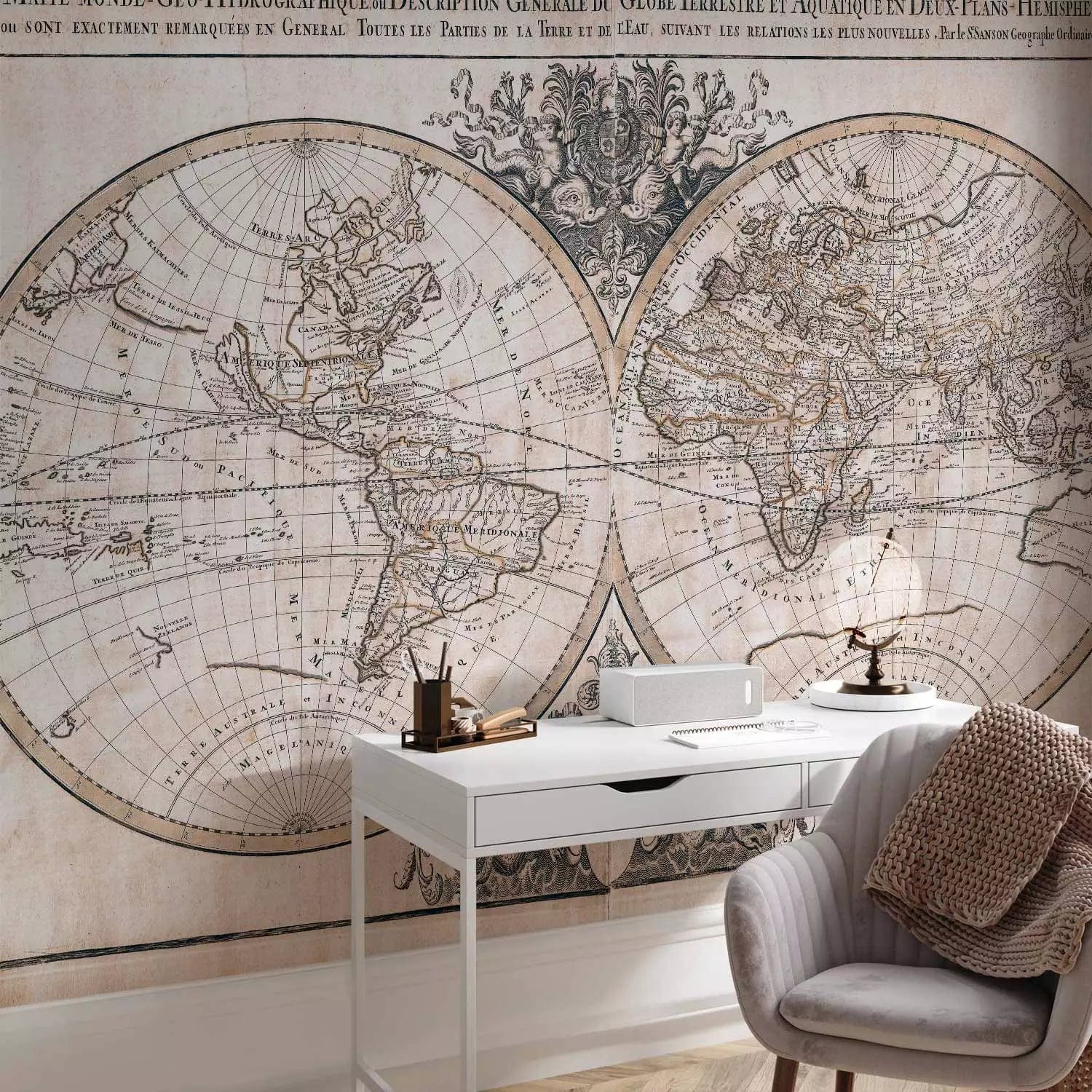 Wall murals - Hydrographic world map - 93965 – Tapetenshop.lv