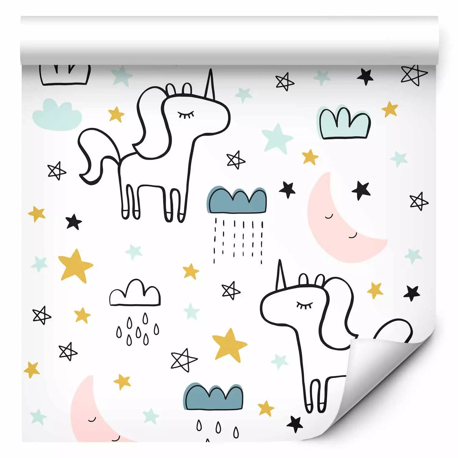 Wallpaper for children's room - Magic unicorns, for girls and boys ...