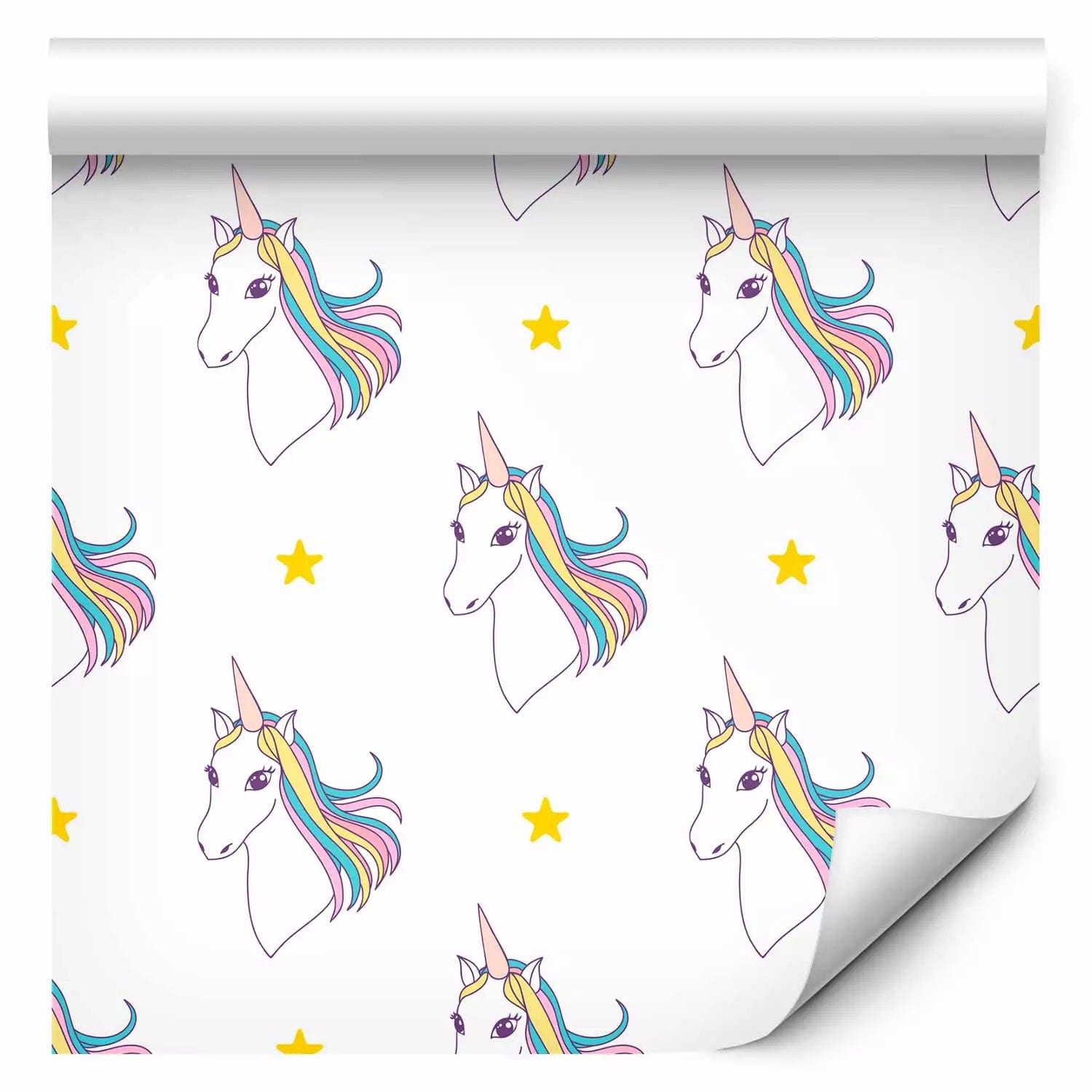 Children's room wallpaper - Rainbow unicorn, 135084, on white ...