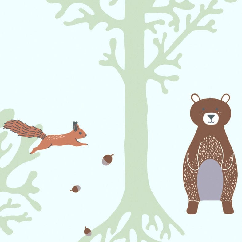 Baby wallpapers with wild animals in green, 381342, without PVC 🌿 ...