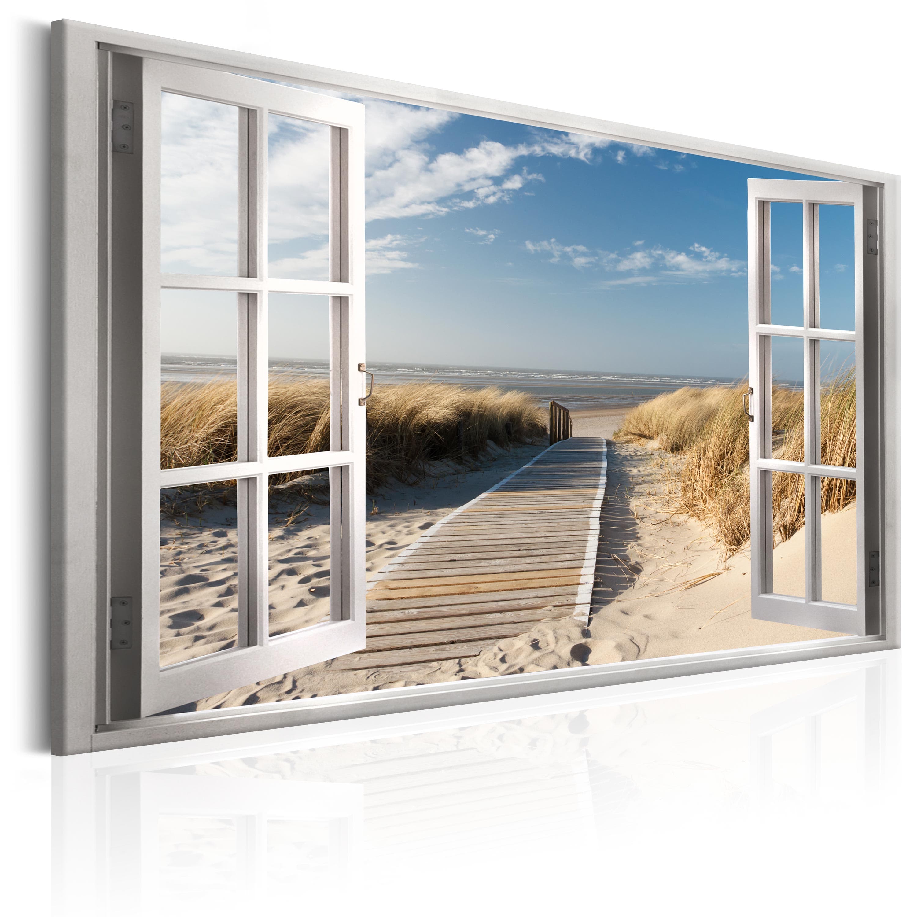 Canva Window: View of the beach – Tapetenshop.lv
